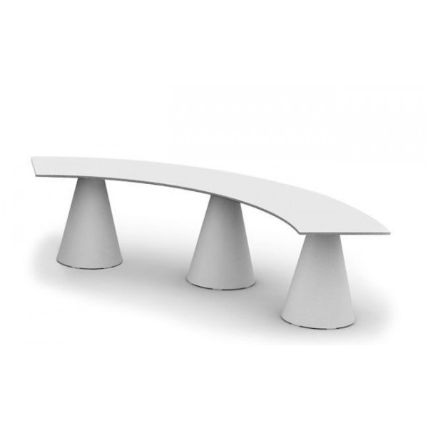 ICON Curved Bench - Greenroom Prop & Event Furniture Rental